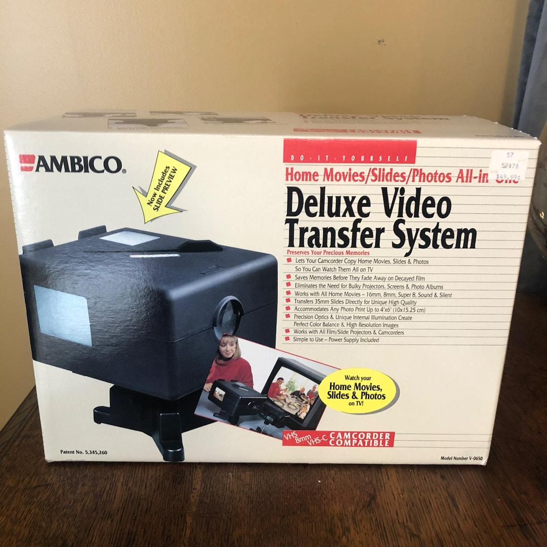 Ambico Deluxe Video Transfer System for Home Movies Slides & Photos NIB ...