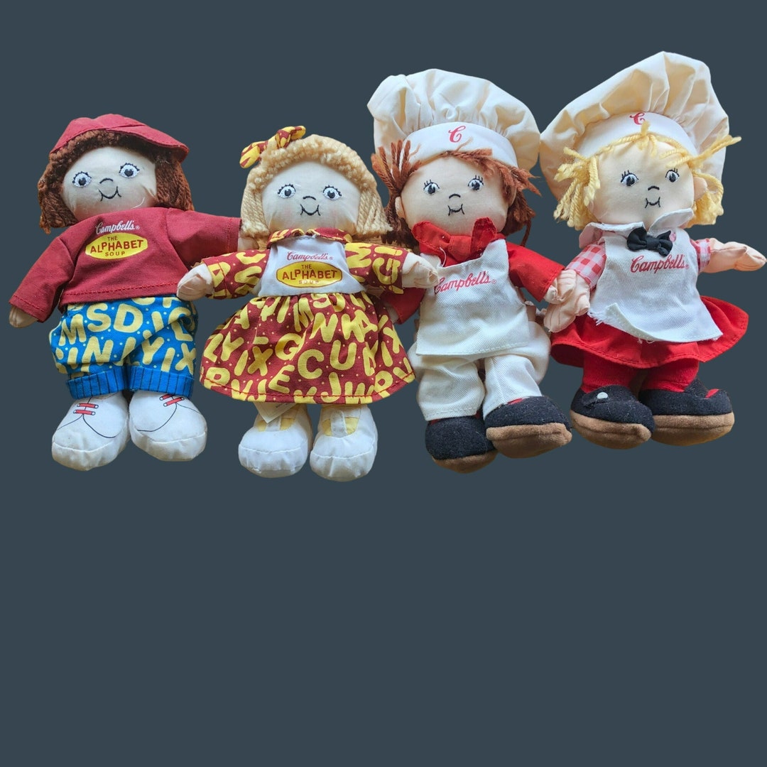 Campbell's Soup Plush Dolls Alphabet Chef 1991 2001 Vtg - Etsy