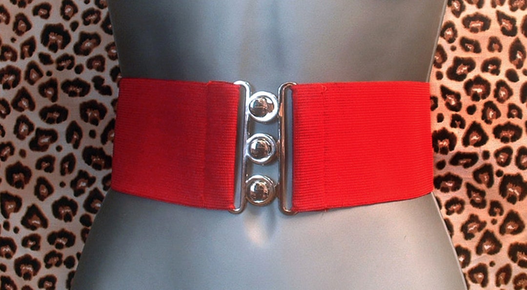 S, M, L 3 Inch Wide Red Elastic Belt - Etsy