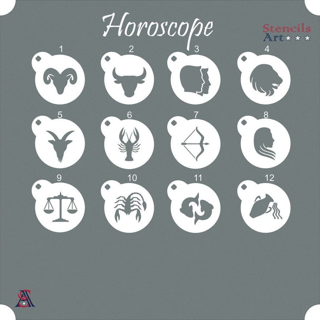 Zodiac Stencils, Stencils, Cookie Stencils, Stencils for Macarons ...