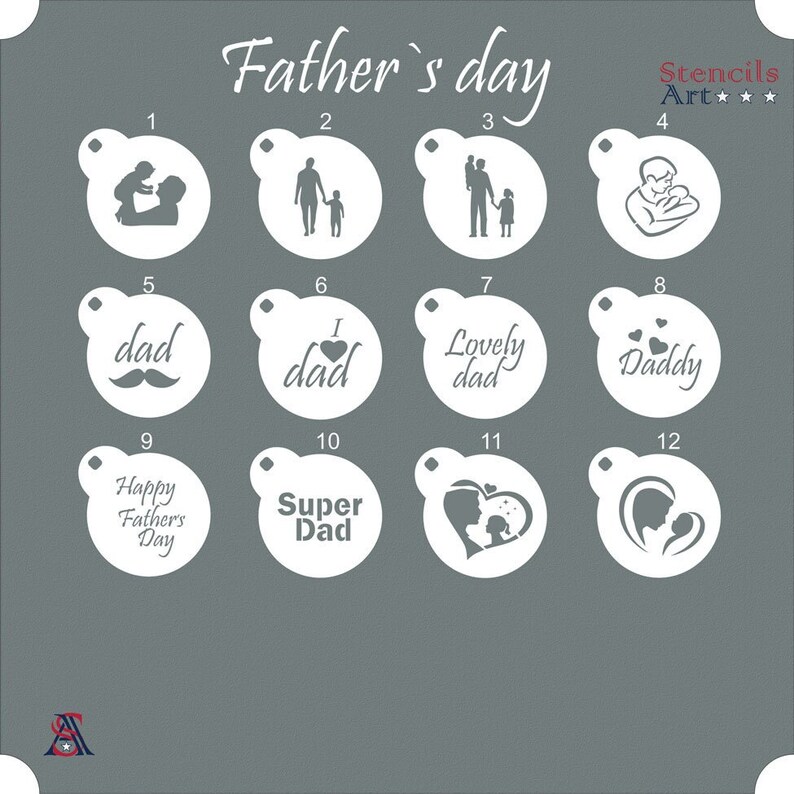 Fathers Day Stencils, Cookie Stencils, Stencils for Macarons, Macaron ...