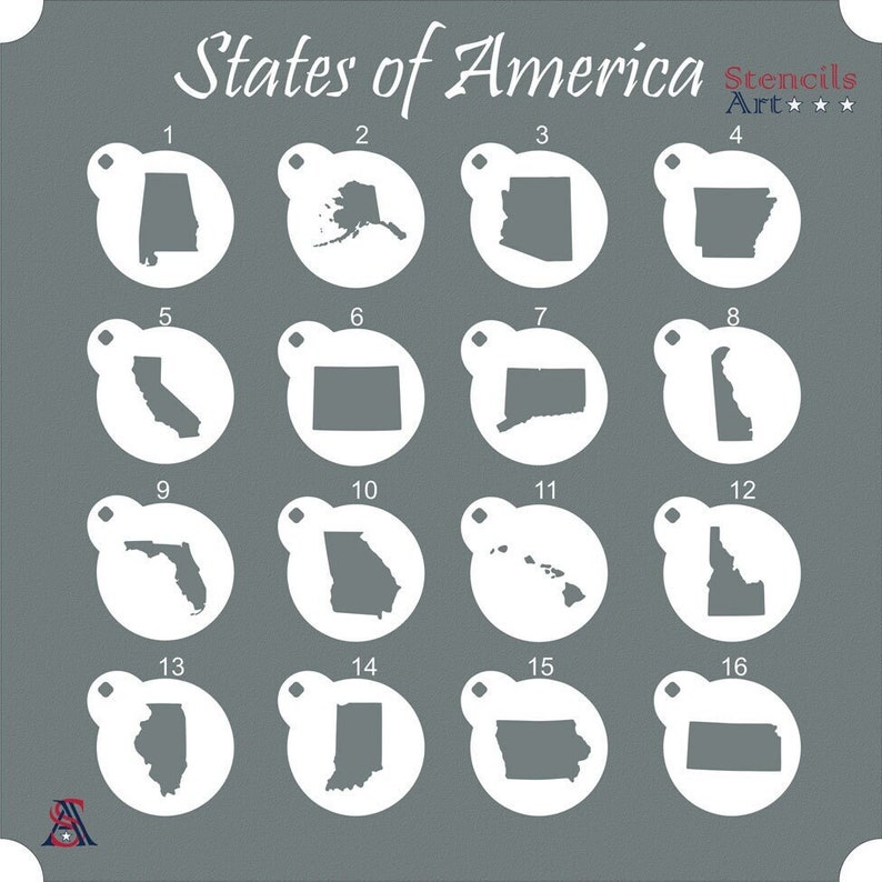 USA Stencils, American State Stencils, Stencil, Cookie Stencils ...