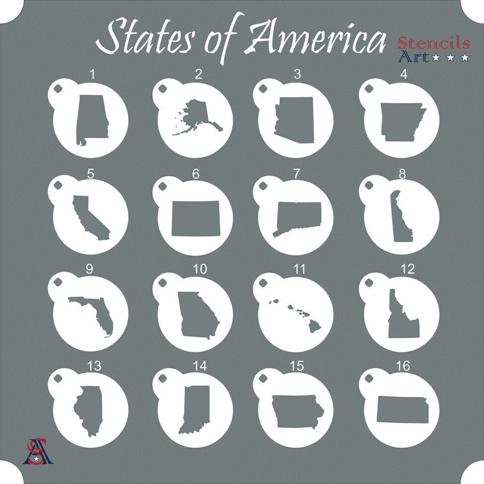 USA Stencils, American State Stencils, Stencil, Cookie Stencils ...