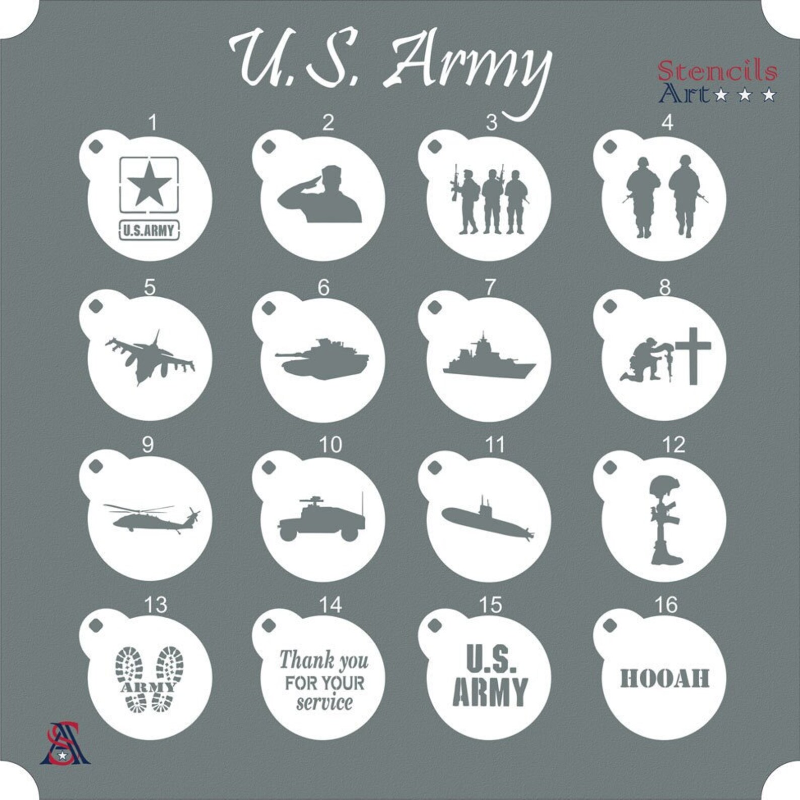 US Army Stencils, Army Stencils, Stencils, Cookie Stencils, Stencils ...