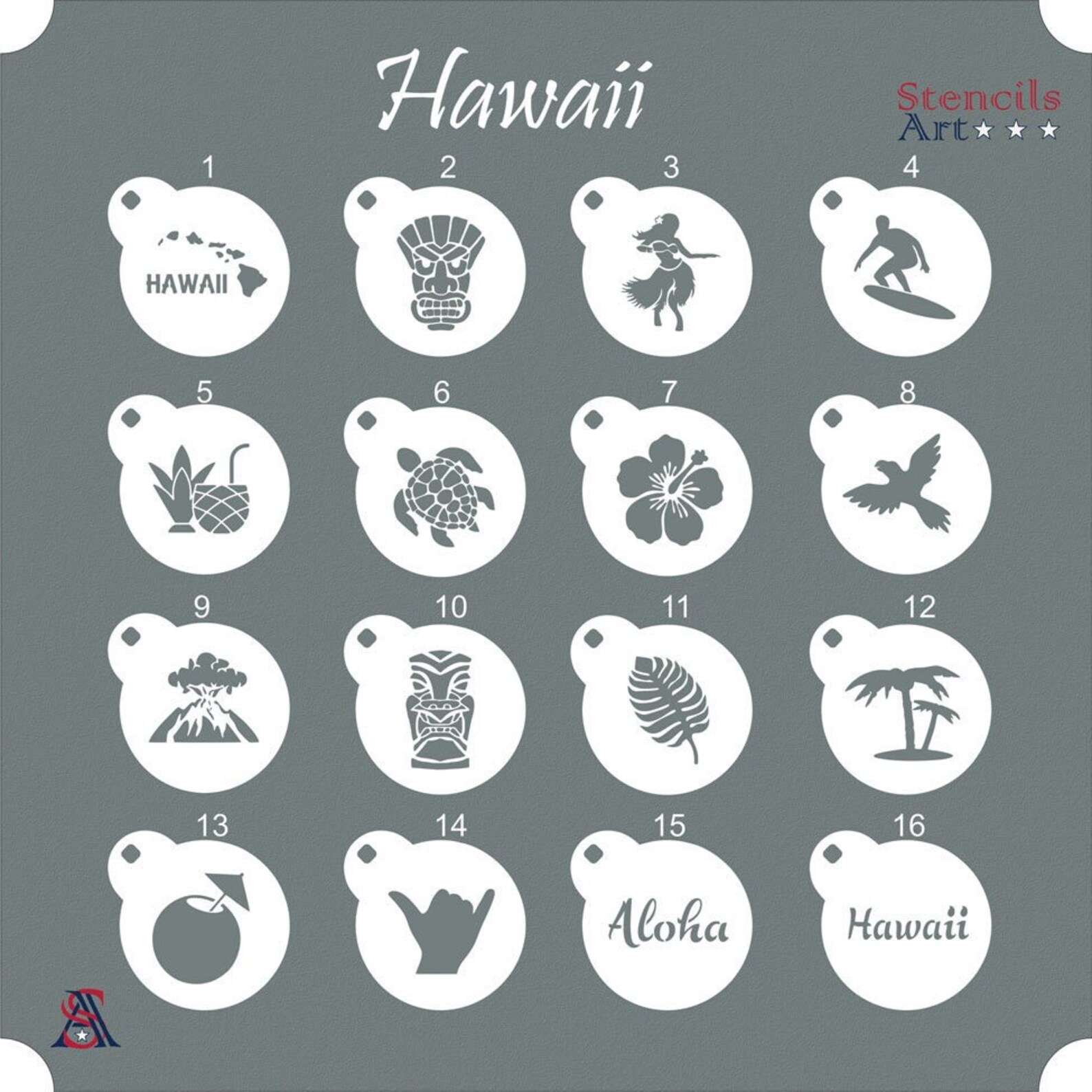 Hawaii Stencils, Palm Tree Stencils, Cookie Stencils, Stencils for ...