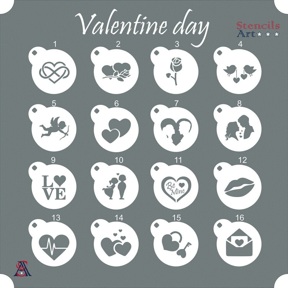 Valentine Day Stencils, Love Stencils, Cookie Stencils, Stencils for ...