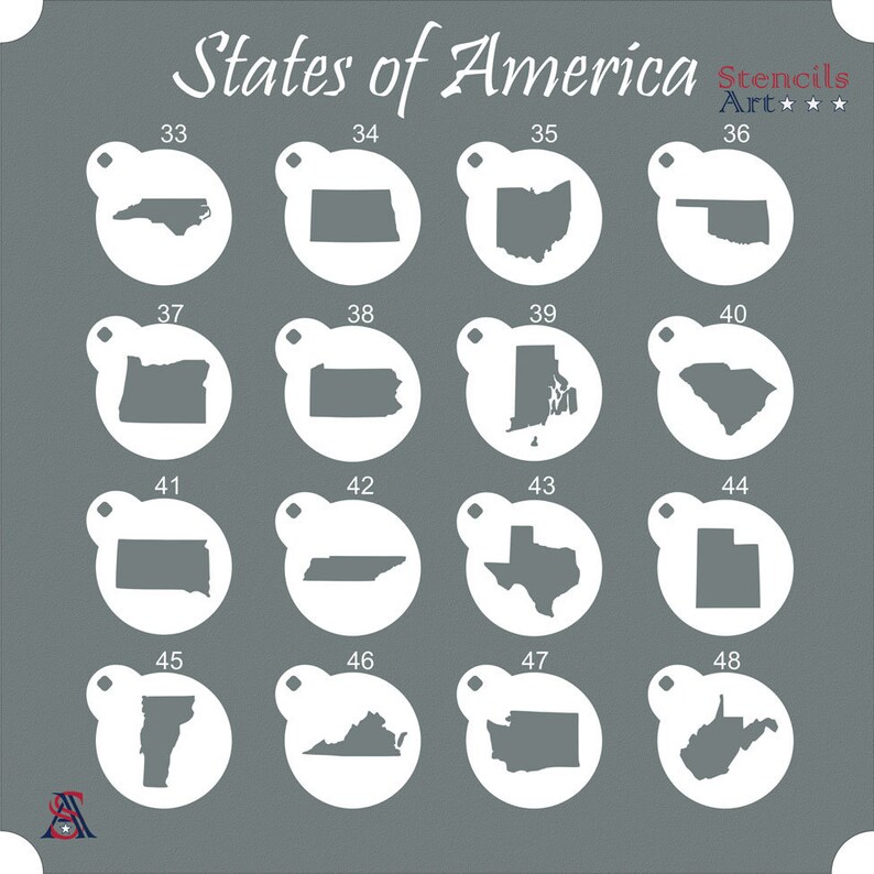 USA Stencils, American State Stencils, Stencil, Cookie Stencils ...
