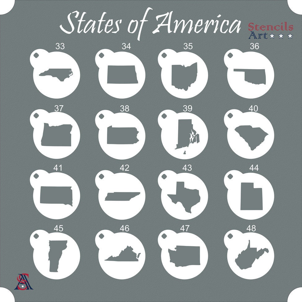 USA Stencils, American State Stencils, Stencil, Cookie Stencils ...