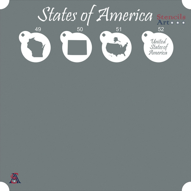 USA Stencils, American State Stencils, Stencil, Cookie Stencils ...