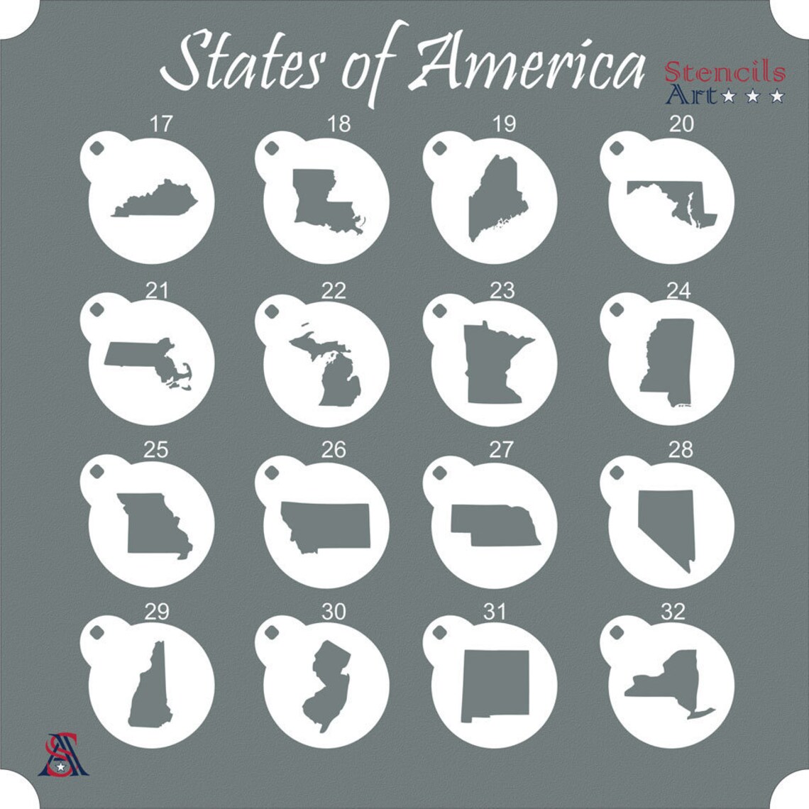 USA Stencils, American State Stencils, Stencil, Cookie Stencils ...