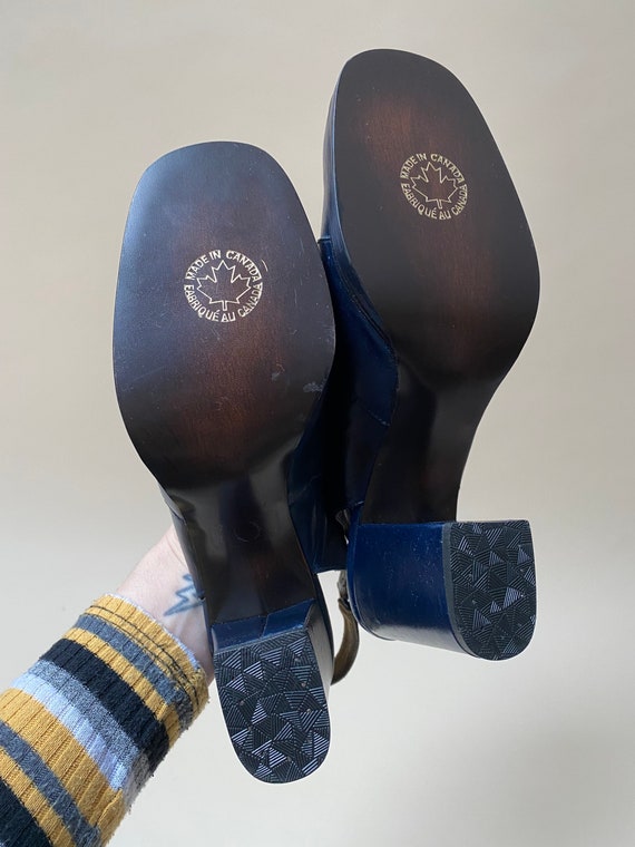 Vintage Dead Stock 1970s Blue Platform Heels Del Mona… - Gem