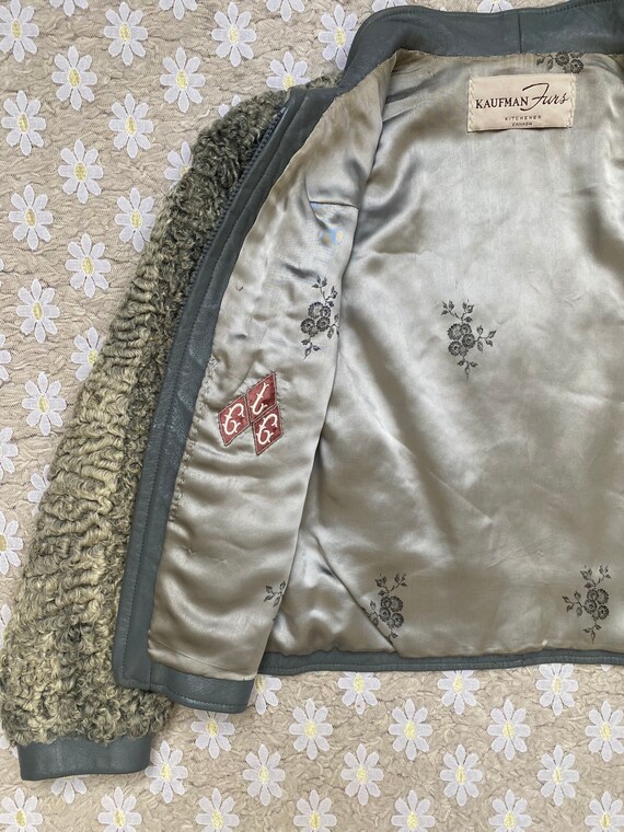 Vintage 1970s Curly Karakul Lambswool and Leather Jac… - Gem