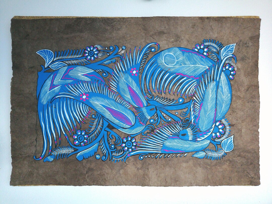 Bark Painting, Indigenous Art, Mexican Folk Art, Housewarming Gift ...