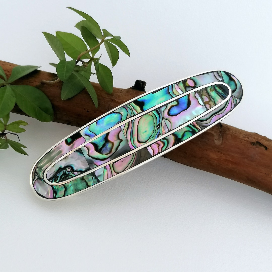 Abalone Hair Barrette, Art Deco Design, Hair Clip, Bridal Hair ...