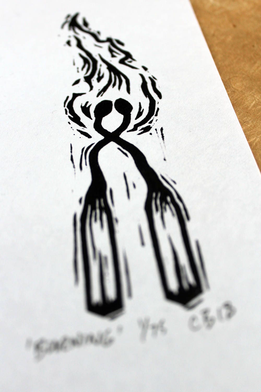Burning Linocut Print of Two Burning Matches. A Signed and - Etsy UK