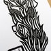 The Flames Rose Handmade Linocut Print on Japanese Paper - Etsy UK