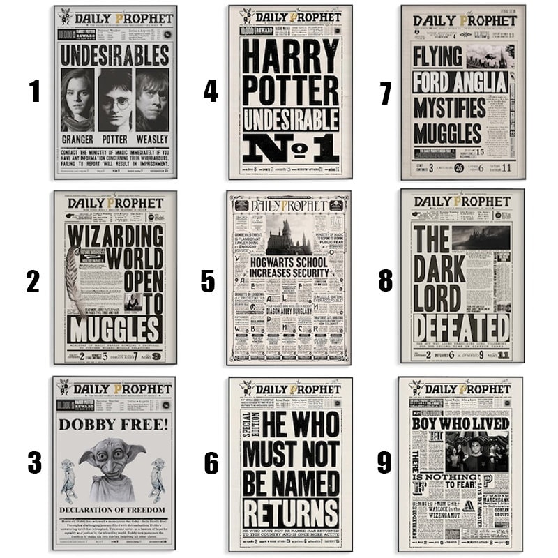 Daily Prophet HP Poster, HP Wall Art, HP Birthday Gifts, Hp Retro ...