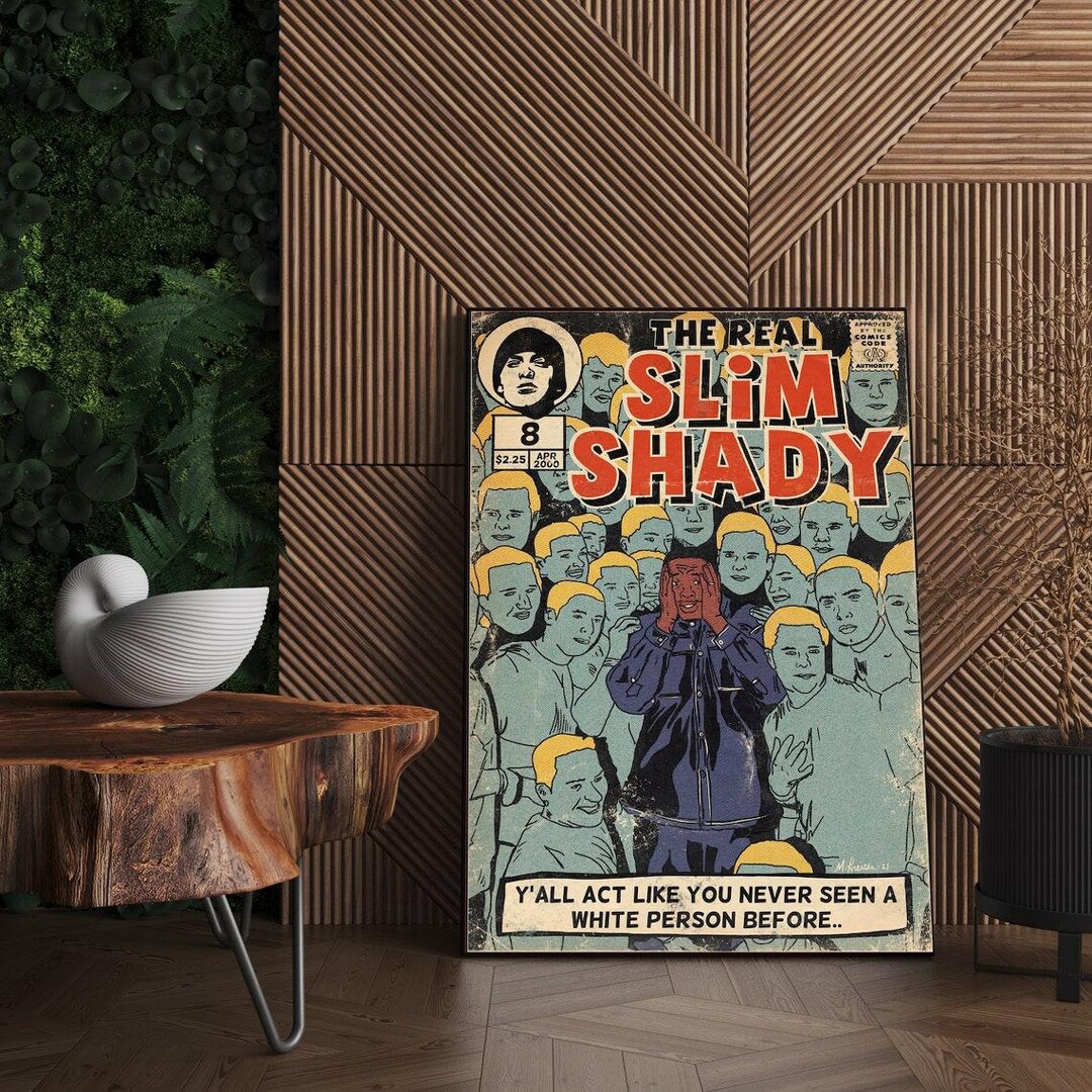 Eminem Poster, the Real Slim Shady Poster, Vintage Comic Eminem Poster ...