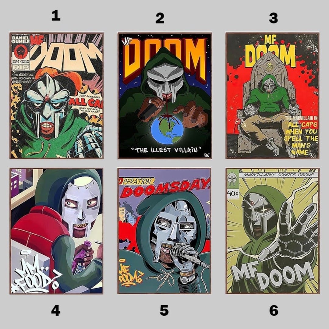 MF Doom Poster, Mf Doom Album Art, MF Doom Fan Gift, Daniel Dumile Poster, Mid-century Music ...