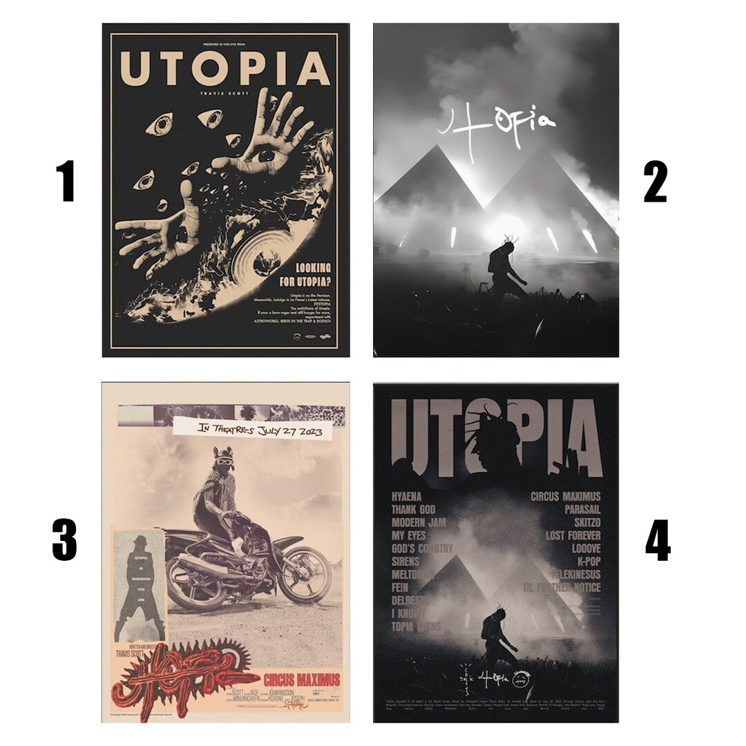 Travis Scott Poster, Travis Scott Utopia ,utopia Album Poster, Music ...