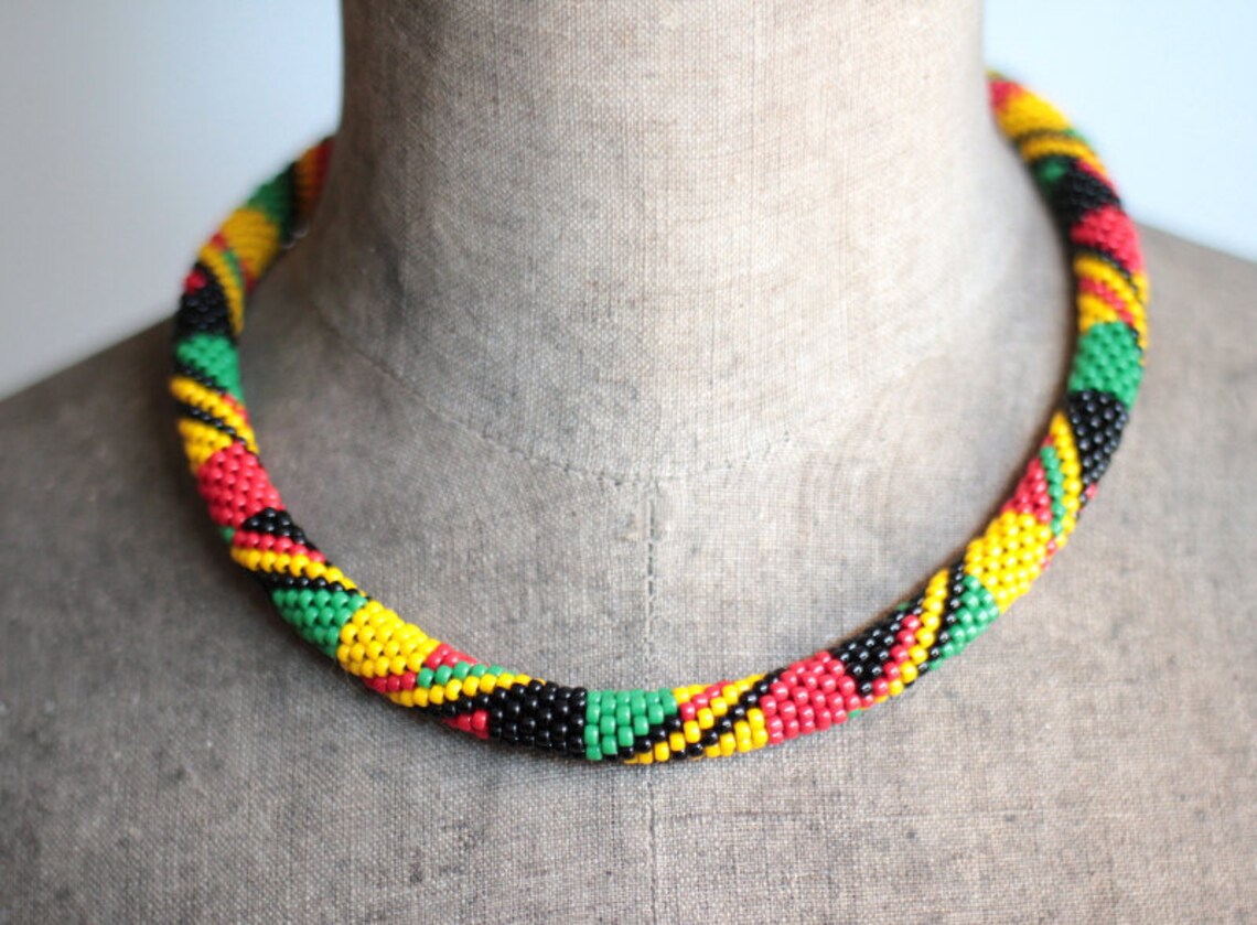 Reggae Style Necklace Rastafarian Inspired Necklace Mens - Etsy