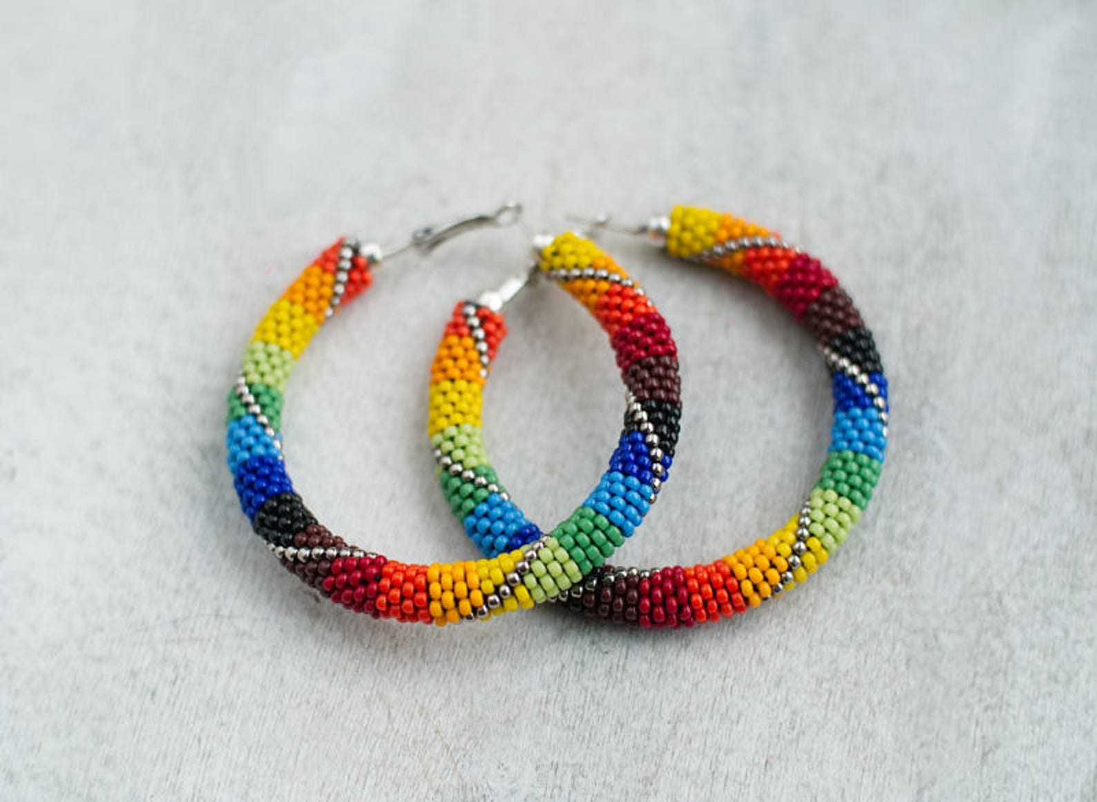 Colorful Hoop Earrings Rainbow Hoop Earrings Chunky | Etsy