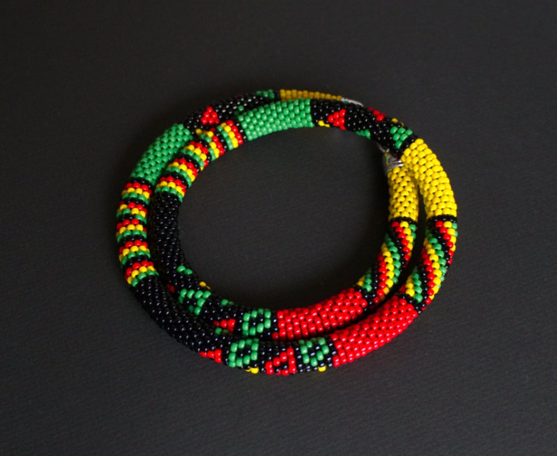 Rasta Style Necklace African Style Necklace Reggae Inspired - Etsy