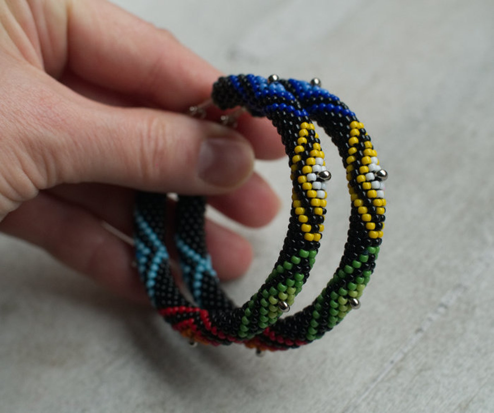 Colorful African Style Earrings Colorful Zulu Inspired Hoops | Etsy