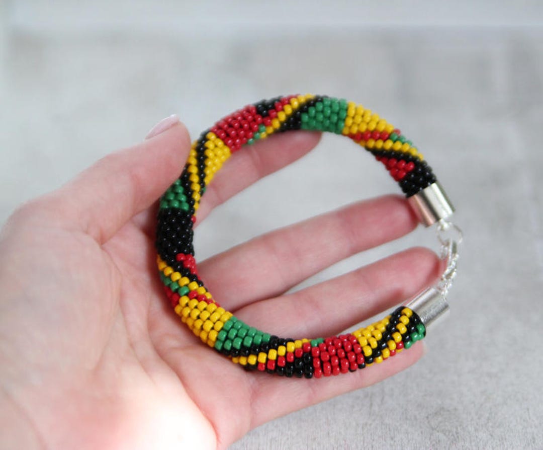 Reggae Style Bracelet, Rastafarian Inspired Bracelet, Rasta Colors ...