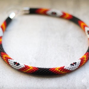 Colorful Boho Necklace, Bead Crochet Necklace, Ethnic Inspired Necklace ...