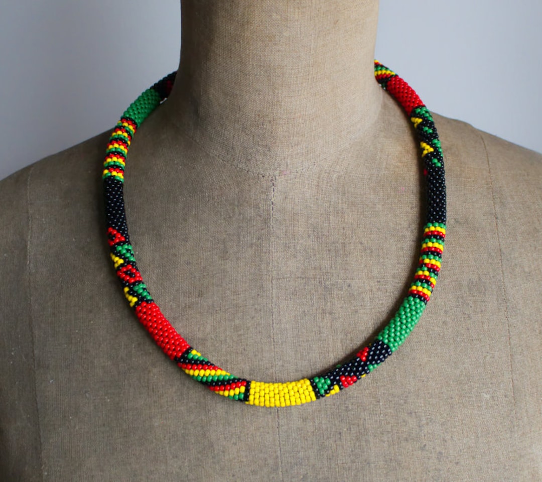 Rasta Style Necklace, African Style Necklace, Reggae Inspired Necklace ...