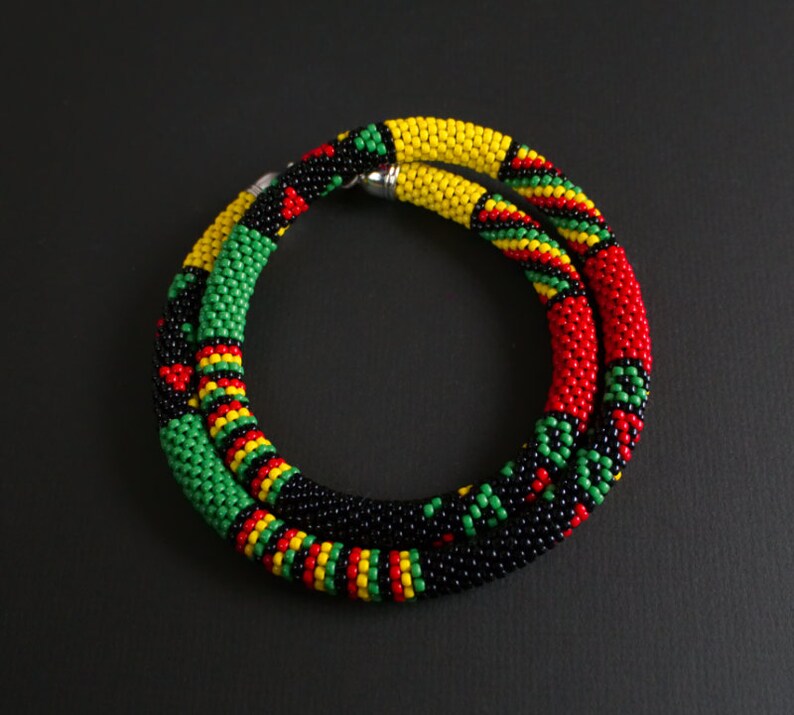 Rasta Style Necklace African Style Necklace Reggae Inspired - Etsy