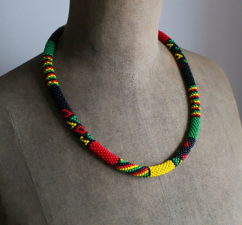 Rasta Style Necklace African Style Necklace Reggae Inspired - Etsy