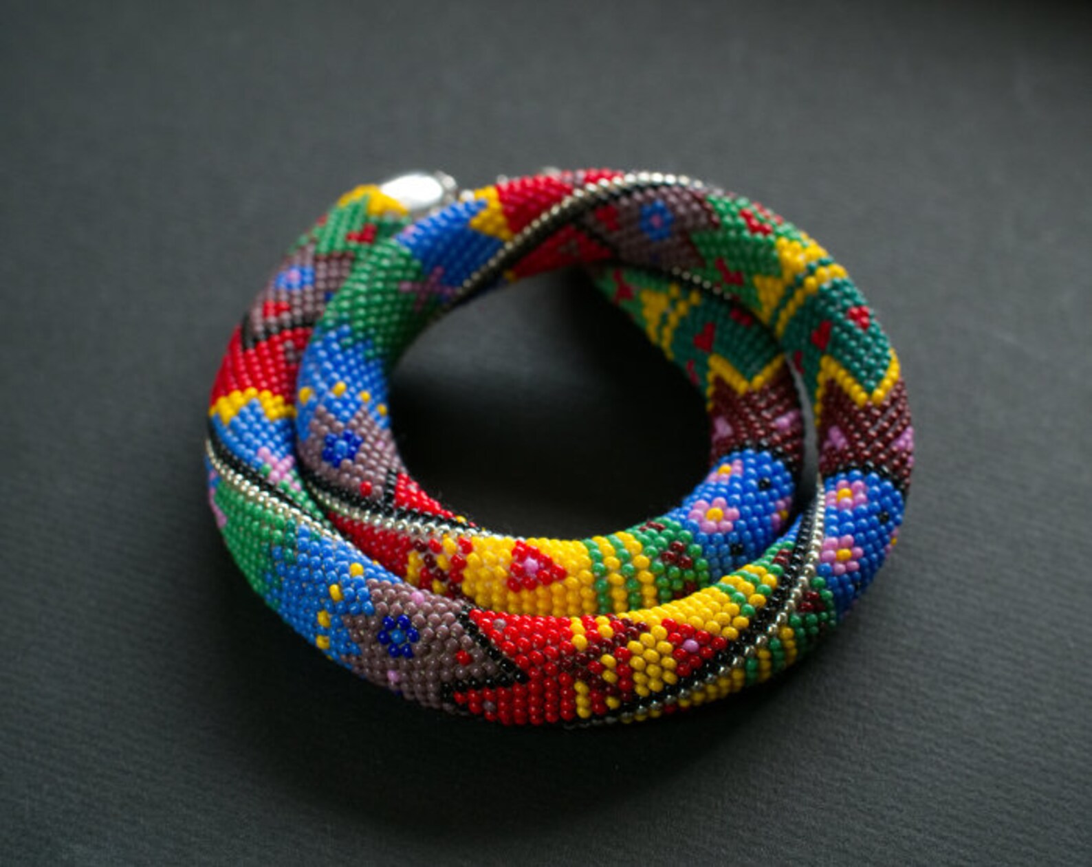 Colorful Patchwork Necklace Multicolor Ethnic Necklace - Etsy