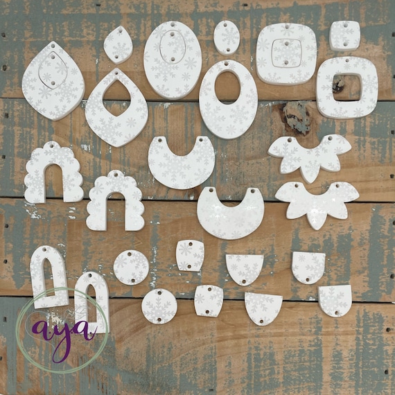 Snowflake White Acrylic Connectors Earring Findings Acrylic - Etsy