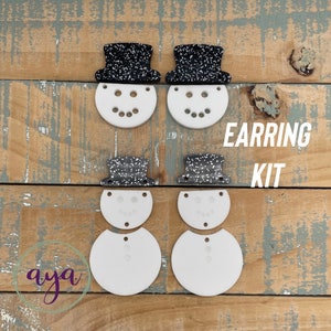 Snowman Earring Kits, READ Description, Holiday Earrings, DIY Earrings ...