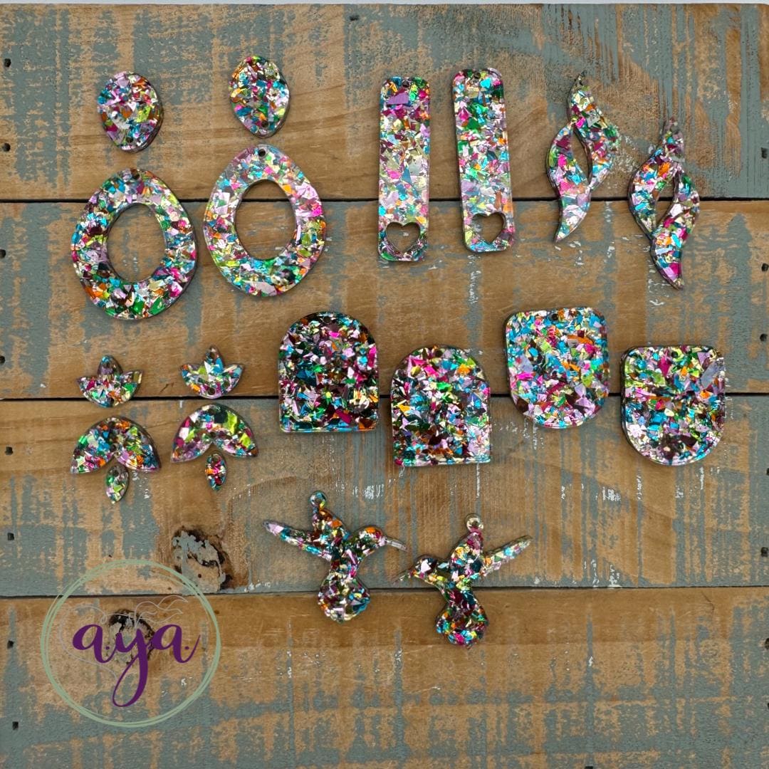 Candy Flake Glitter Acrylic Blanks, READ Description, Glitter Blanks ...