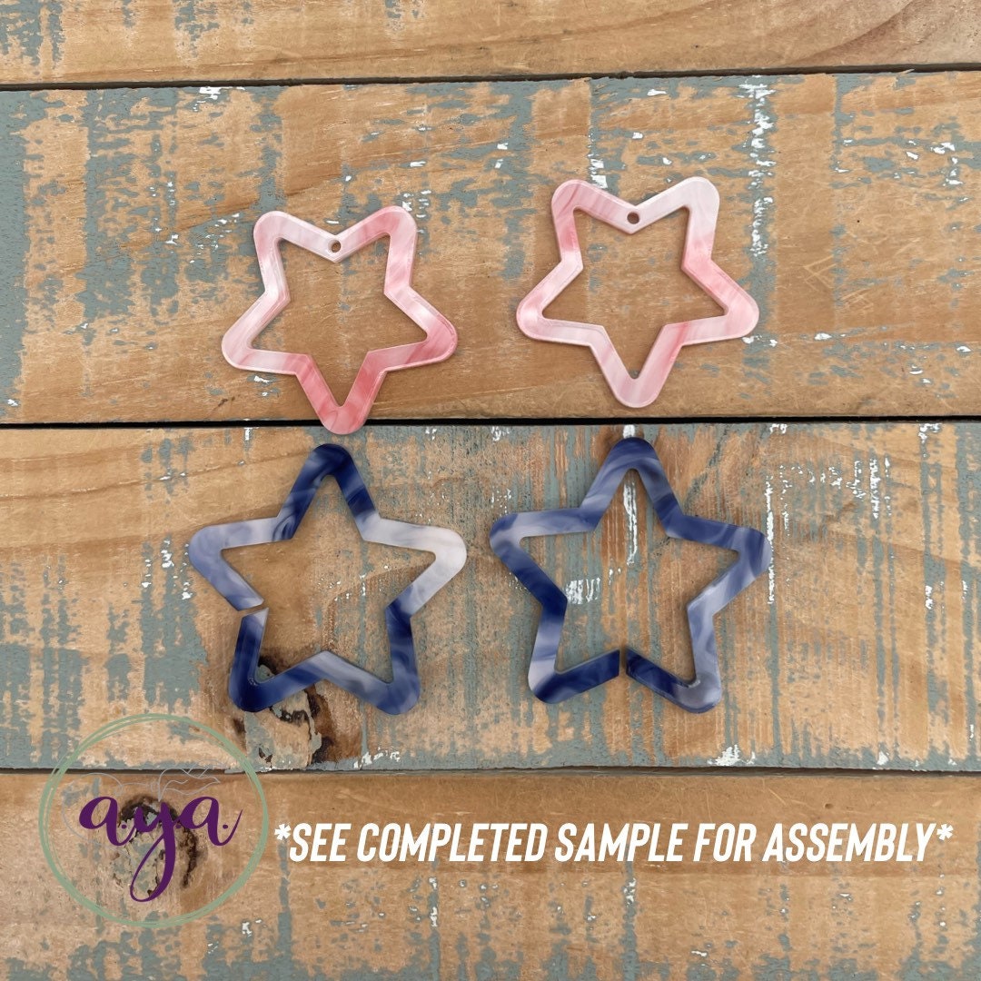 Interlocking Stars Earring Kit, READ Description, Patriotic Earrings ...