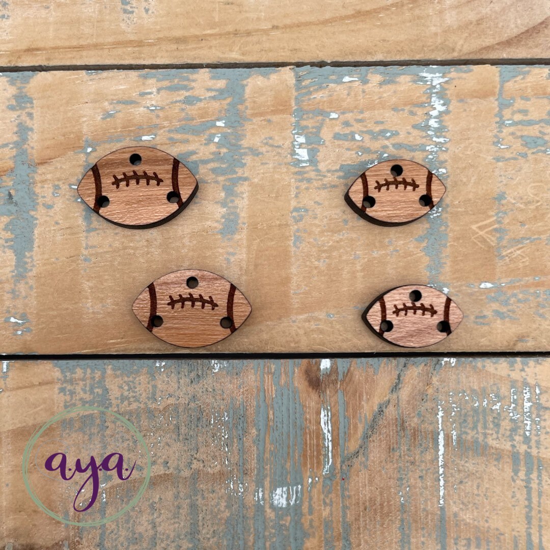 3-hole Football Connector, Cherry Wood Findings, Wood Blanks, Earring ...