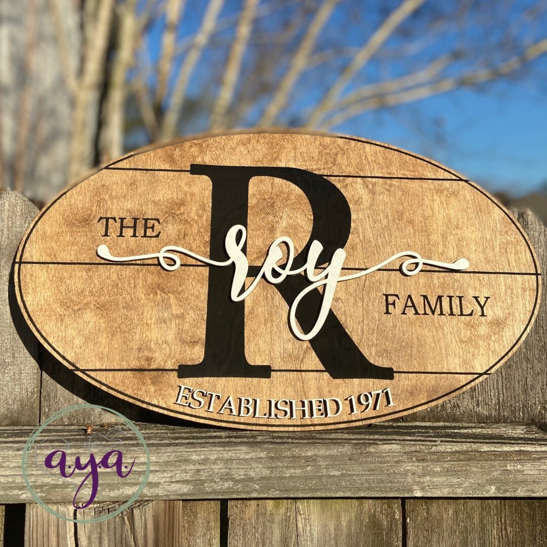 Family Name Sign Initial Sign Family Wall Decor Focal Wall | Etsy