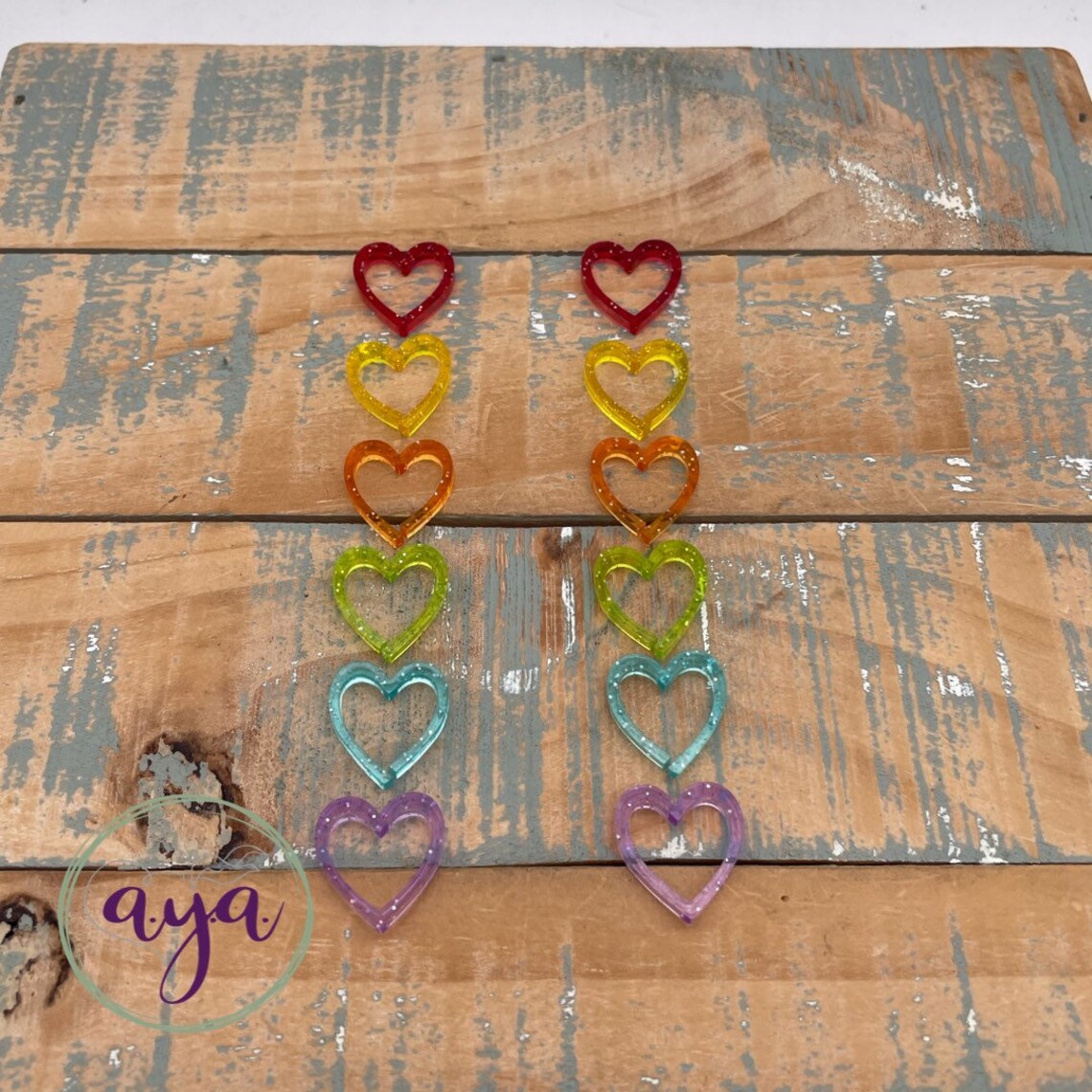 Rainbow Interlocking Hearts Earring Kit, READ Description, Rainbow ...