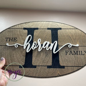 Family Name Sign, Initial Sign, Family Wall Decor, Focal Wall, Last ...
