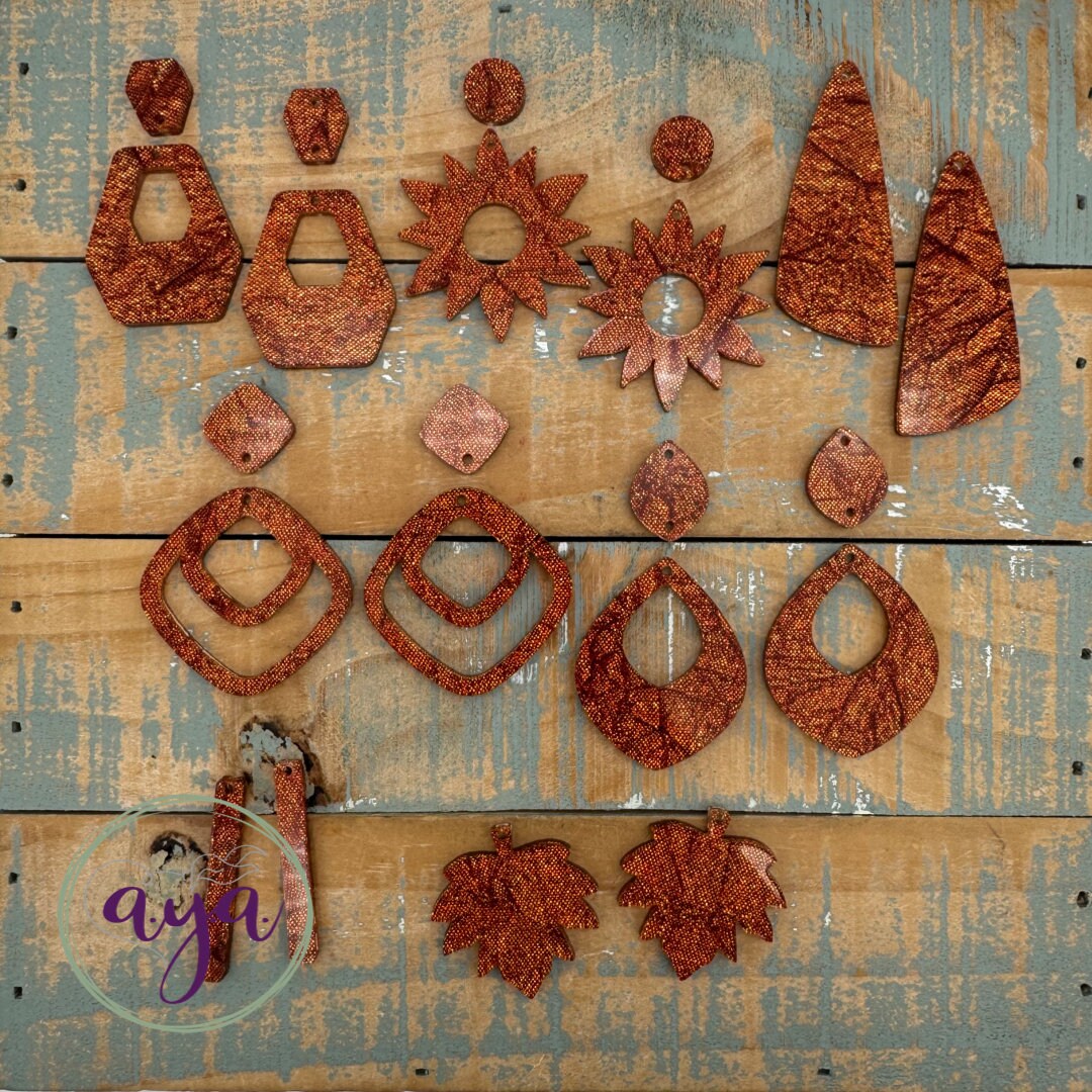 Autumn Tulle Inlay Acrylic Blanks, READ Description, DIY Earrings ...