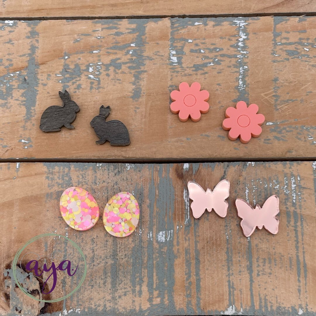 Spring Acrylic Stud Kit, READ Description, Earring Findings, Acrylic ...
