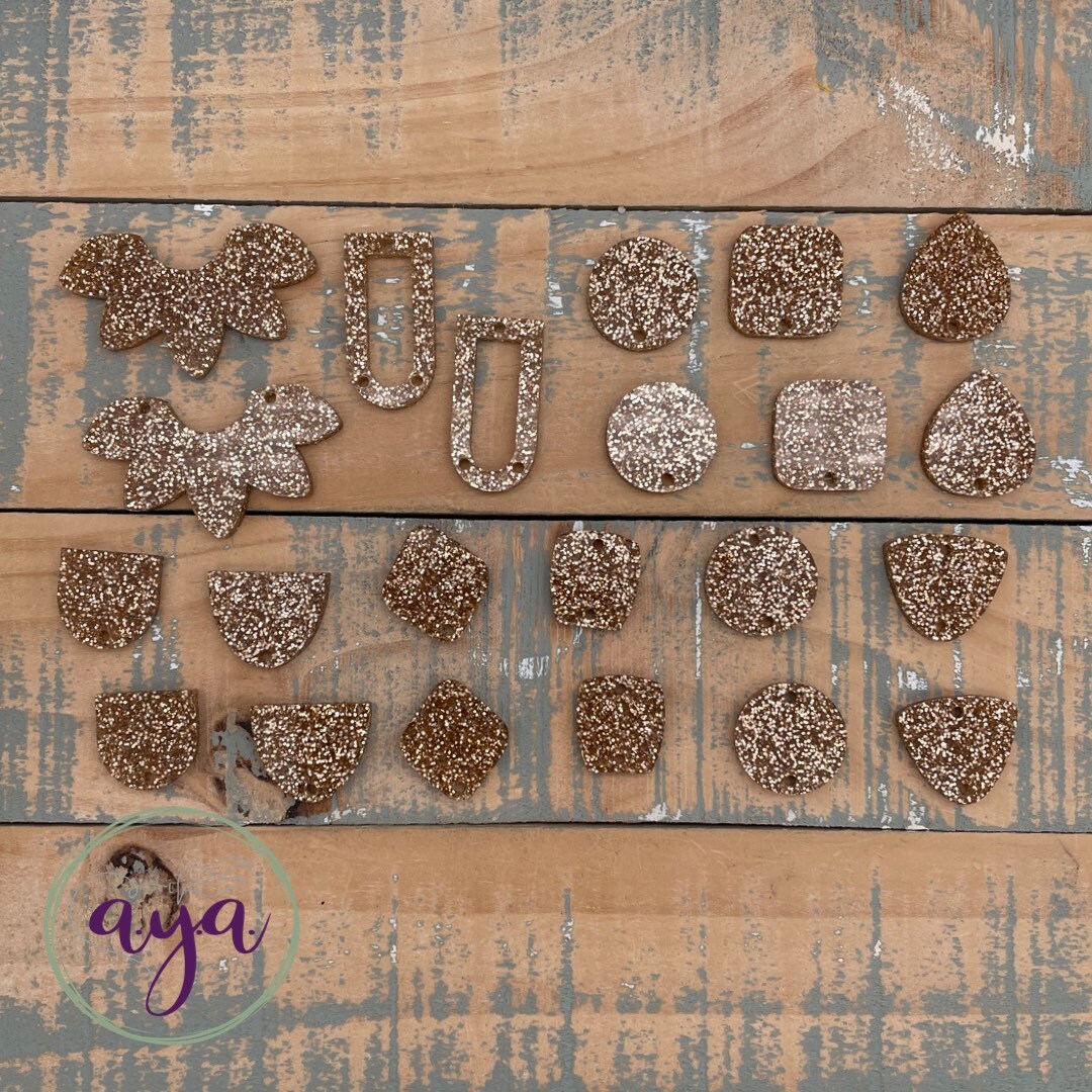 Topaz Glitter Acrylic Connectors, Earring Findings, Acrylic Findings ...