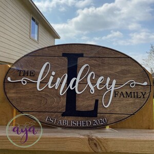 Family Name Sign, Initial Sign, Family Wall Decor, Focal Wall, Last ...