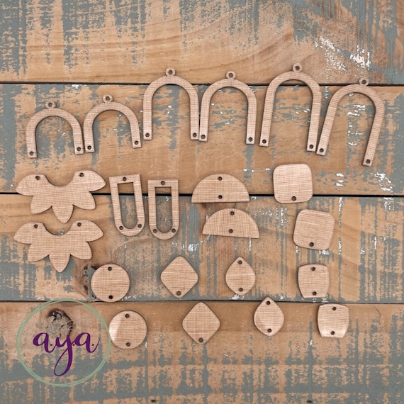 Burlap Inlay Acrylic Connectors Earring Findings Acrylic - Etsy