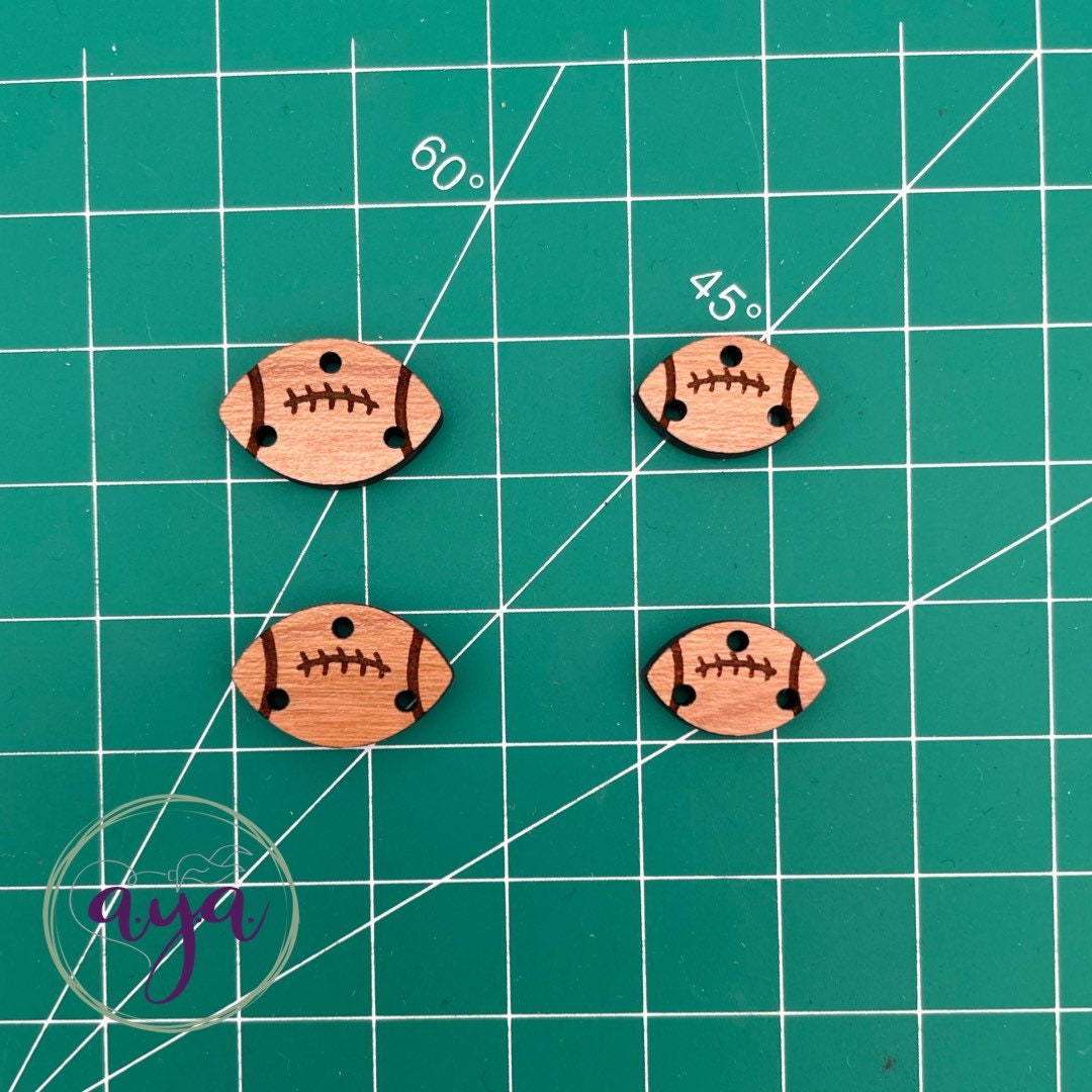 3-hole Football Connector Cherry Wood Findings Wood Blanks - Etsy