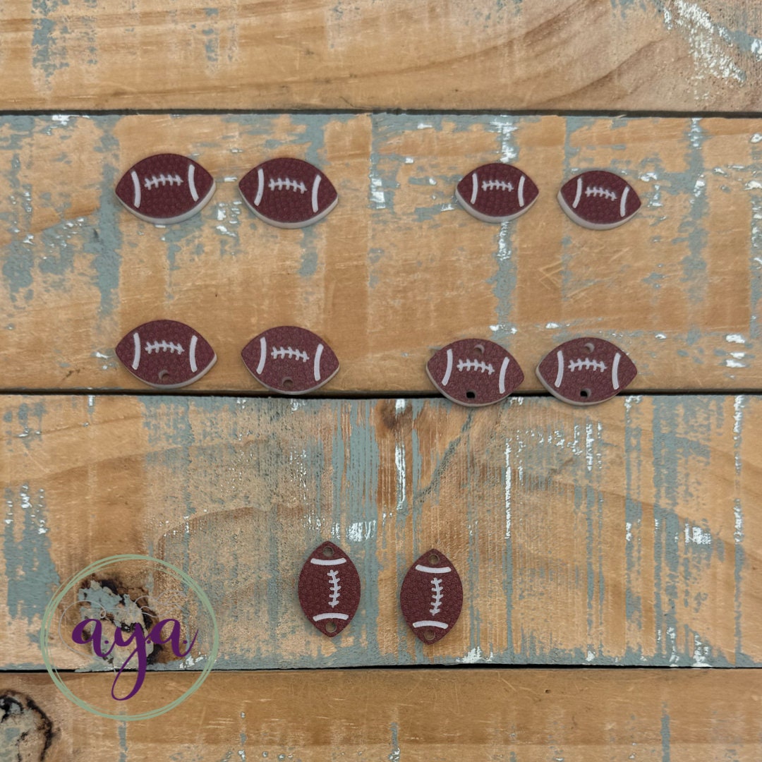Football Print Engraved Connectors, Earring Findings, Acrylic Earring ...