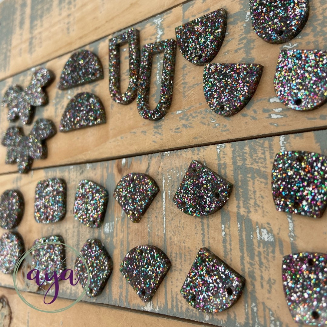 Tinsel Glitter Acrylic Connectors Earring Findings Acrylic | Etsy